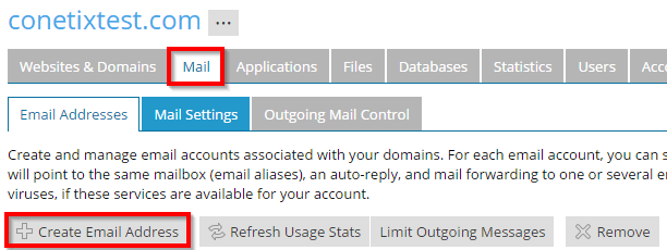 Create an Email Account in Plesk • Conetix
