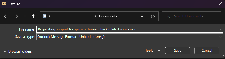 Saving an Email and sending it as an Attachment • Conetix