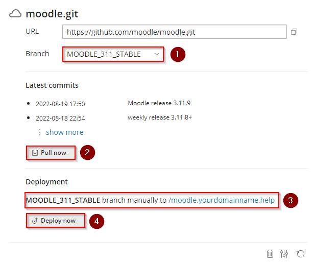 Plesk Obsidian - Install Moodle via Git • Conetix