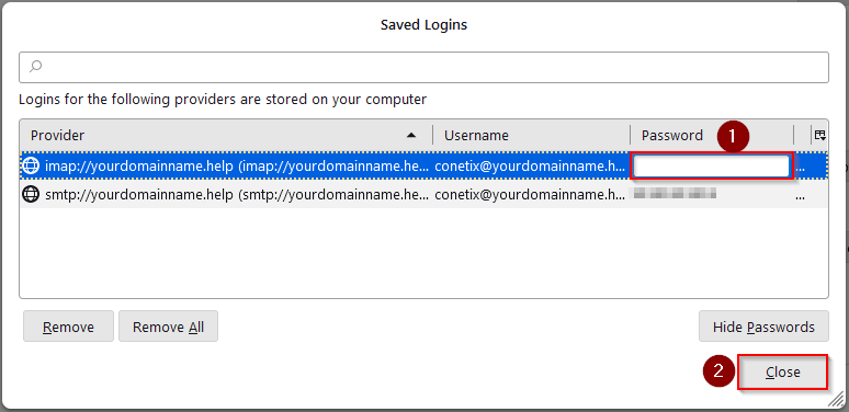 Thunderbird – Update IMAP/POP Email Password • Conetix